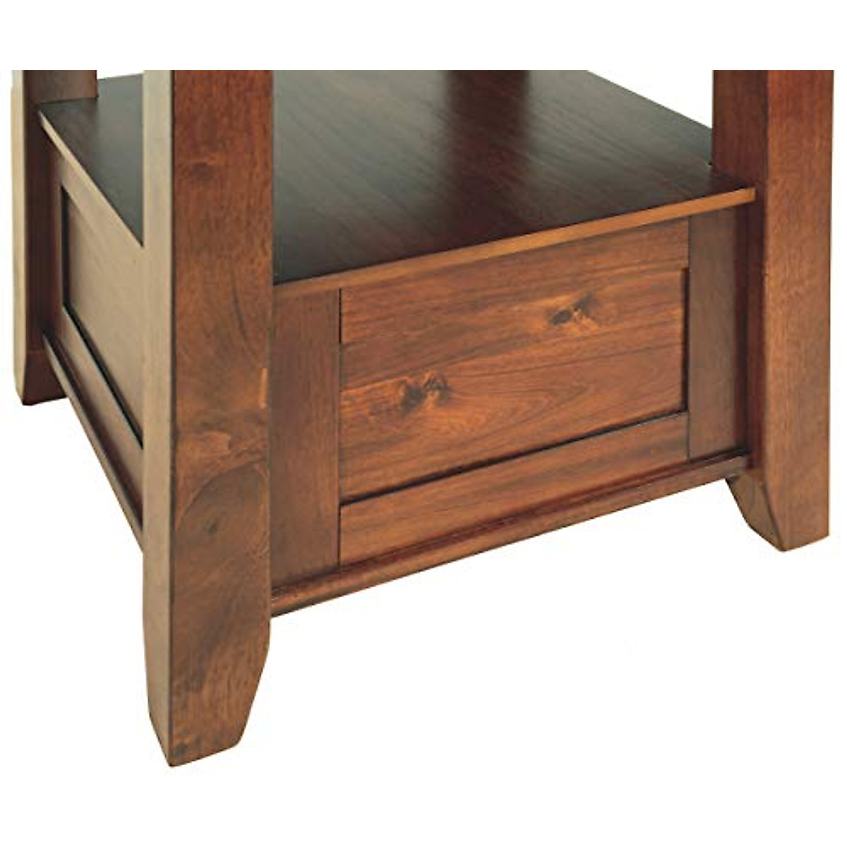 Signature Design by Ashley Ralene Traditional 36" Counter Height Dining Room Extension Table, Medium Brown