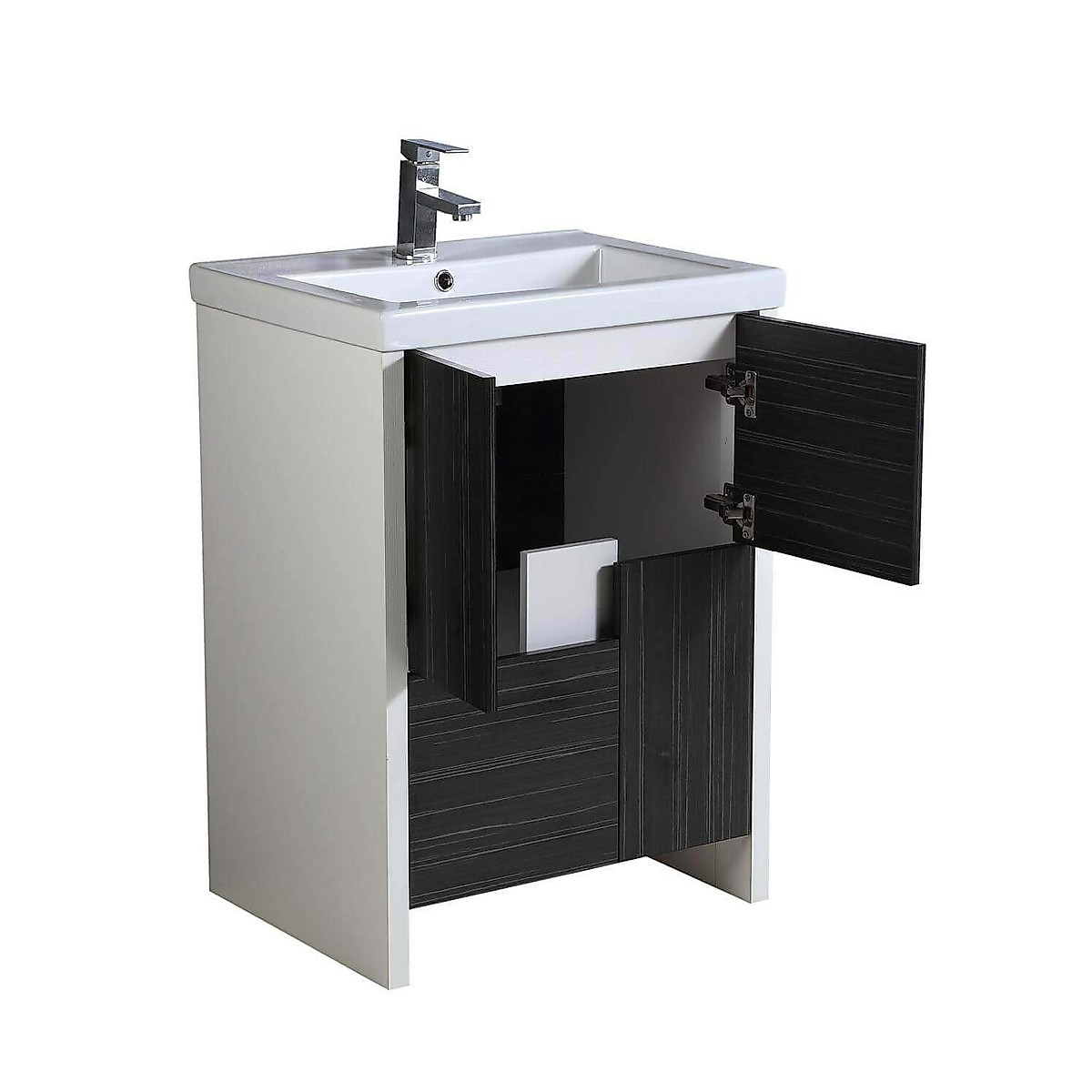 Fine Fixtures 24" Midland Vanity Cabinet Set with Vitreous China Sink, Dawn Gray