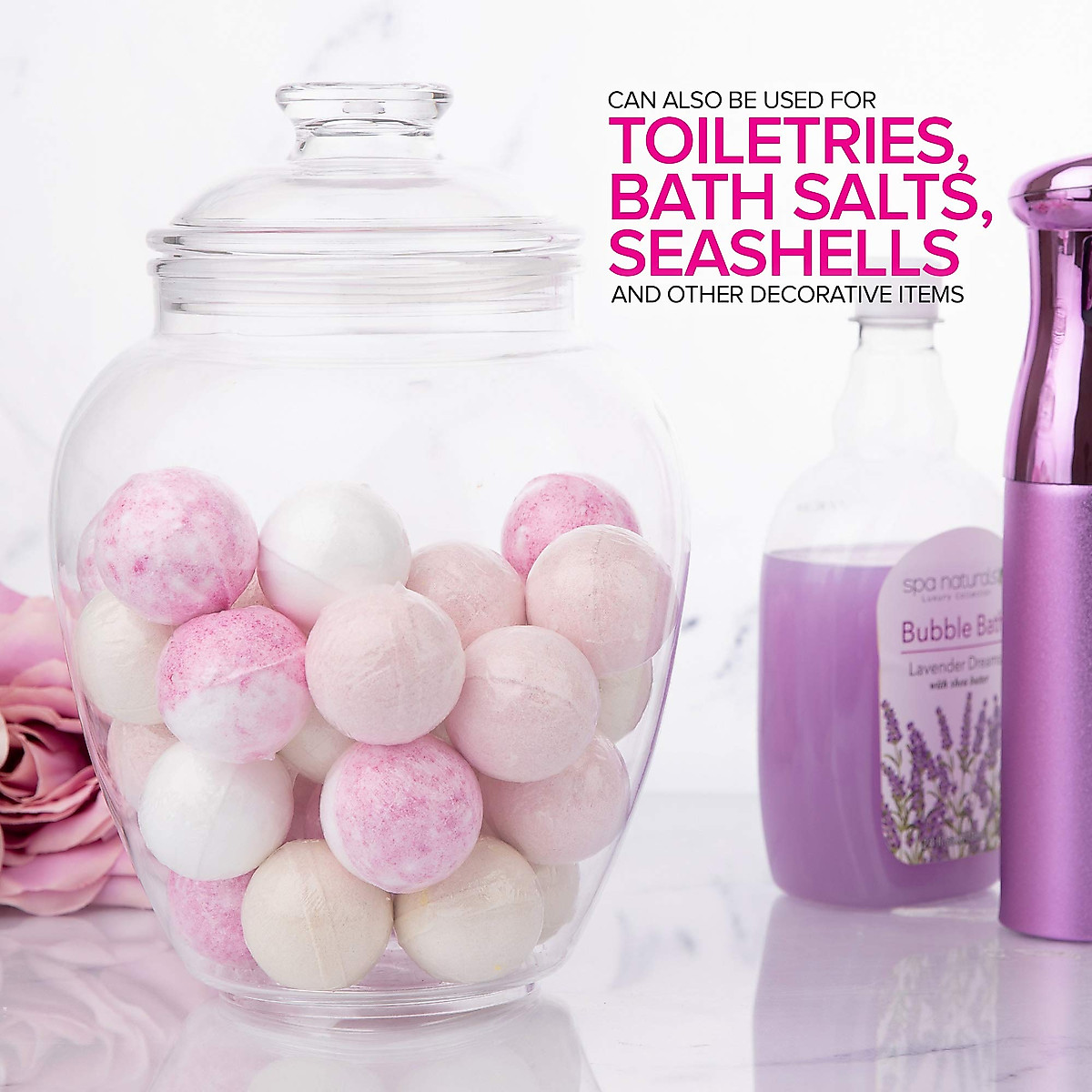 Modern Innovations 128-Ounce Candy & Cookie Jar with Lid, Premium Acrylic Clear Apothecary Jar, Wedding & Home Décor Centerpiece Cookie Candy Buffet Decorative Kitchen Storage Jar