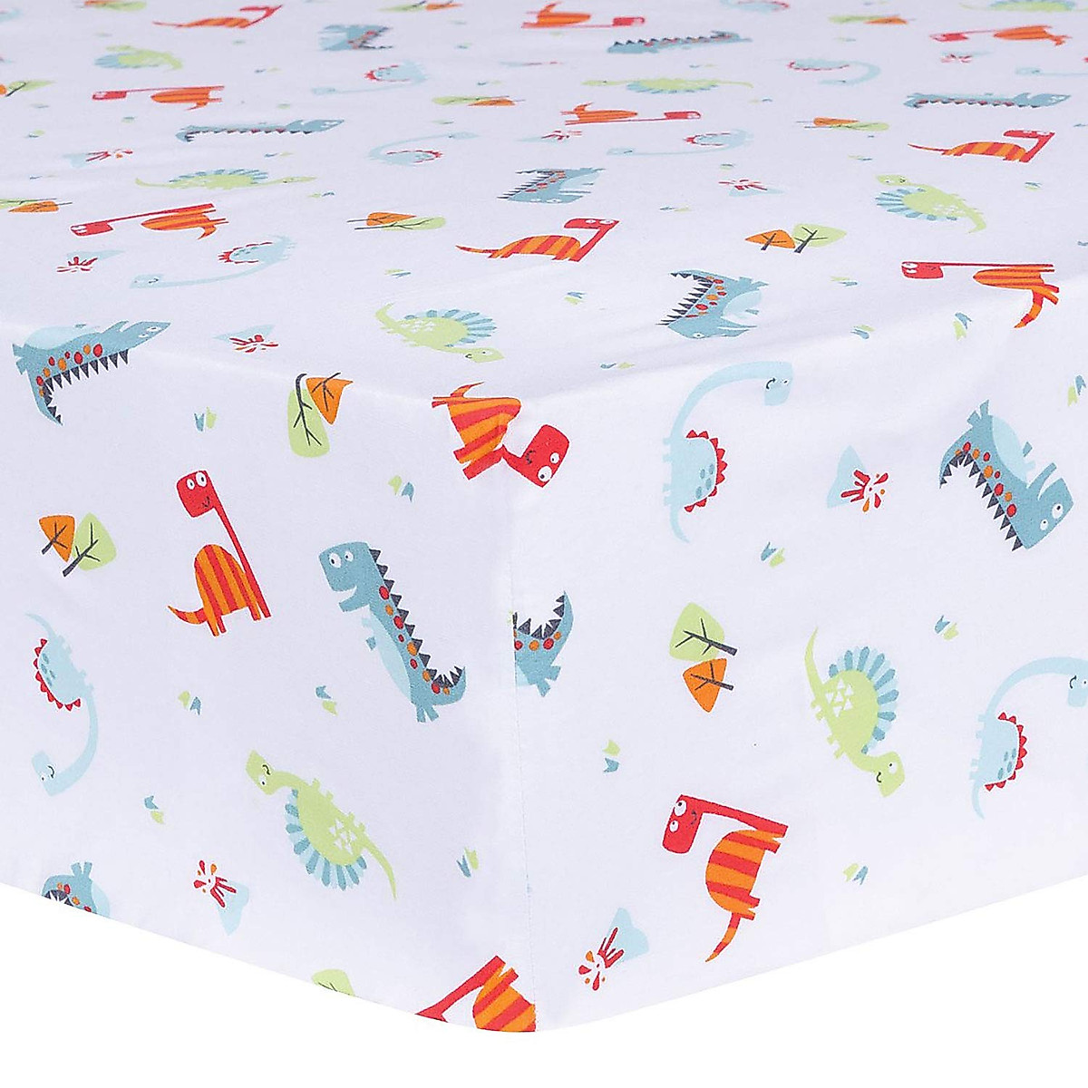 Trend Lab Dinosaur Roar Breathable 3-Piece Crib Bedding Set, Can Be Used As A Blanket Or A Playmat for Tummy Time, Includes Quilt, Fitted Crib Sheet and Skirt