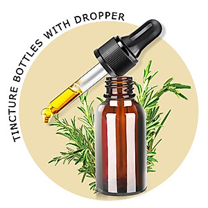 Teenitor Eye Dropper Bottles with Funnels & Plastic Transfer Pipettes & Labels, 30ml Glass Tincture Bottles, Glass Dropper Bottles, Amber Dropper Bottles For Essential Oil
