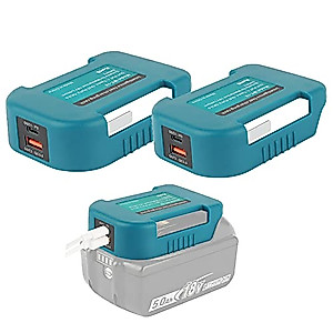 ZLWAWAOL 2 Pack USB Charger Adapter Compatible with Makita 18V Battery 2 USB Holder with Type-C Fast Charging