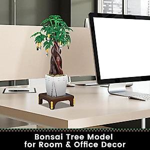 JMBricklayer Bonsai Tree Building Set for Adults 20008 - DIY Unique Money Tree Building Toy, Succulent Plants Flowers Botanical Collection Model for Room Office Decor - Gifts Idea for Boys Girls 14+