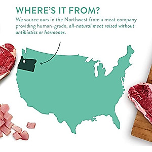 CRAFTED BY HUMANS LOVED BY DOGS Portland Pet Food Company Human-Grade Dog Food Pouch — Mixer, Topper, and Rotational Meal (Rosie's Beef, 5 Pack)