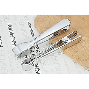 HINMAY Ice Tongs for Ice Bucket 6-3/4 Inch - Set of 2 - Premium 18/8 Stainless Steel Ice Tongs with Teeth for Ice Sugar Cubes Tea Party Coffee Bar Food Serving