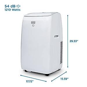 BLACK+DECKER 14,000 BTU Portable Air Conditioner with Remote Control, White