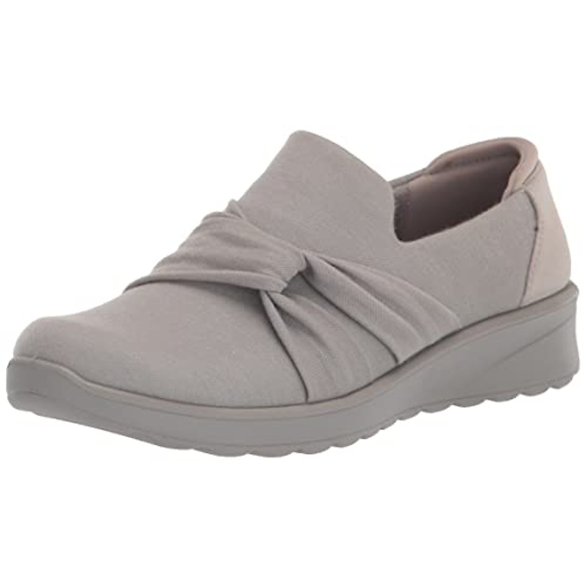 BZees Women's Glimmer Slip-Ons Loafer, Silver Smoke Shimmer, 6.5 Wide