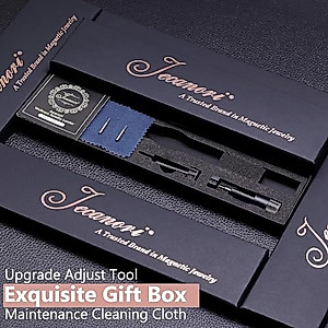 Jecanori Ultra Strength Magnetic Bracelets for Women, Copper Rings for Women, Stainless Steel Magnetic Bracelet for Women with Crystal, Jewelry Gifts with Size Adjustment Tool