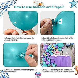 Purple and Blue Balloon Garland Kit, Purple Teal Turquoise Metallic Gold Mermaid Latex Balloon Garland Arch Kit for Girls Women Mermaid Birthday Wedding Bridal Baby Shower Party Decorations Supplies