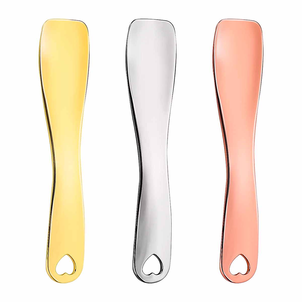 Sibba 3 Pieces Facial Massage Spatula Sticks Mini Skincare Tiny Spoons Face Eye Cream Lotion Makeup Applicator Tools Brush Set Reusable Skin Care Beauty Cosmetic Tool