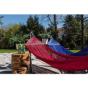 Best Home Fashion Hammock with Collapsible Steel Stand & Carrying Case, Portable & Adjustable, Perfect for Camping Beach Summer Patio, EZ Daze Foldable Hammock with Stand - Navy