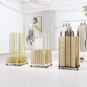 YQ WHJB 4 Side Storage Hanger Stacker Metal Cart Clothes Hanger Organizer Stacker with Swivel Caster Wheels for Laundry Room Clothing Store(78 * 39 * 39cm, C)