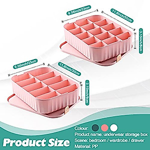 Withtoday Socks underwear drawer organizer, 10Cells or 15Cells underwear organizer Boxes for Socks, underwear organizer for drawer(10grid, PINK)