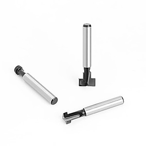 Keyhole Router Bits Set, T-Slot Bolts Keyhole bit, T Track Router bit, for Wood T-Track Slotting Wood Router Tool, (1/4 in Shank, 5/16 3/8 1/2 Inch Blade Diameter, 3Pcs)