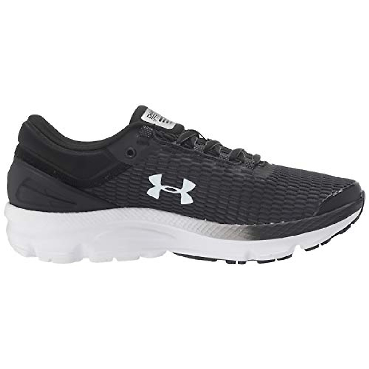 Under Armour Women's Charged Intake 3 Athletic Shoe, black//white, 11 M US