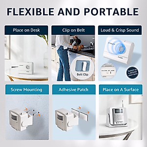 Bed Alarm Caregiver Pager with Wireless Motion Sensor Alarm Indoor Fall Prevention for Elderly Monitoring Seniors Dementia Patients Seniors Home Door Chime