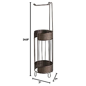 InterDesign Twillo Free Standing Toilet Paper Roll Holder – Dispenser and Spare Roll Storage for Bathroom, Bronze
