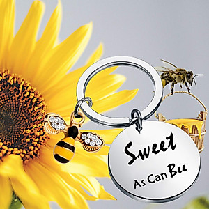 LQRI Bumble Bee Charm Keychain Honney Bee Birthday Gift Sweet As Can Bee Keychain Bee Jewelry Gift