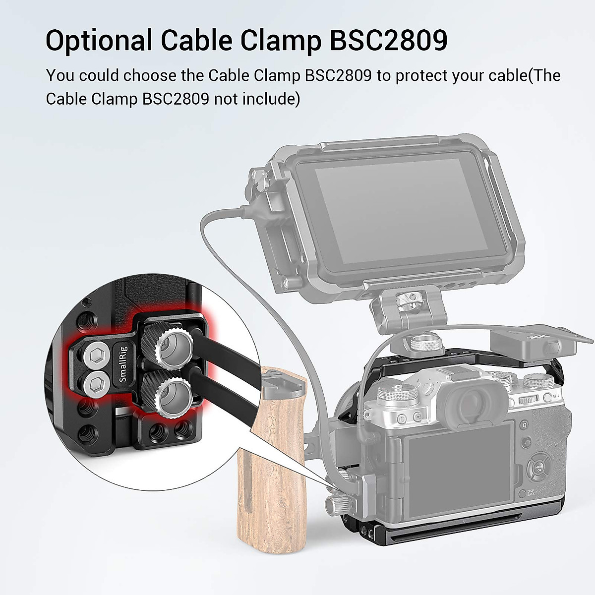 SmallRig X-T4 Camera Cage for FUJIFILM X-T4, Aluminum Alloy Cage with NATO Rail and Cold Shoe Mount for Microphone and Light CCF2808