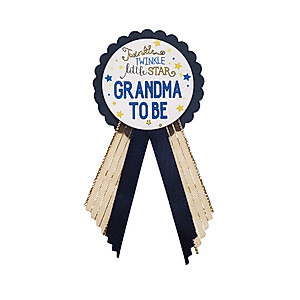 Grandma to Be Pin Twinkle Little Star Baby Shower Pin for Nona to wear, Navy & Gold, It's a Girl, It's a Boy Baby Sprinkle