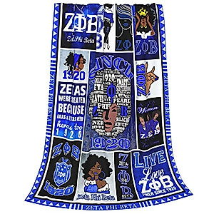 Zeta Phi Sorority Paraphernalia Gifts Zeta Phi Blanket Soft Flannel Throw Blanket Cute for Sofa Bed Living Room 50"x40"