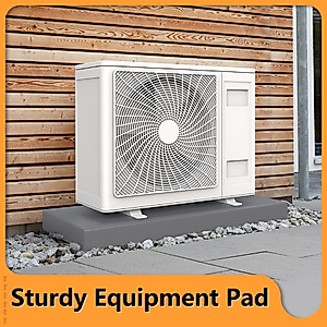 LBG Products Mini Split Pad for Air Conditioner Heat Pump Systems,38" x 18" x 3" Plastic Equipment Pad for Outdoor Condenser Units,Mini Split Air Conditioner Pad,Grey
