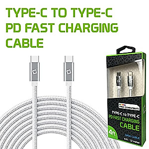 Dual USB-C/PD 60W Fast Charging Cord Compatible with vivo V20 2021 Plus 5Gbps Data Transfer for Power Delivery Hi Capacity Charging (Black)