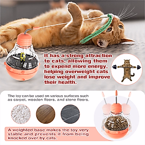 TLKNG Cat Interactive Toys for Indoor Cats Kitten Wand Toy Weight Loss Kitty Funny Balls Slow Food Dispenser Feeder Treat Dispensing Feeding Pet Supplies Birthday Gift A