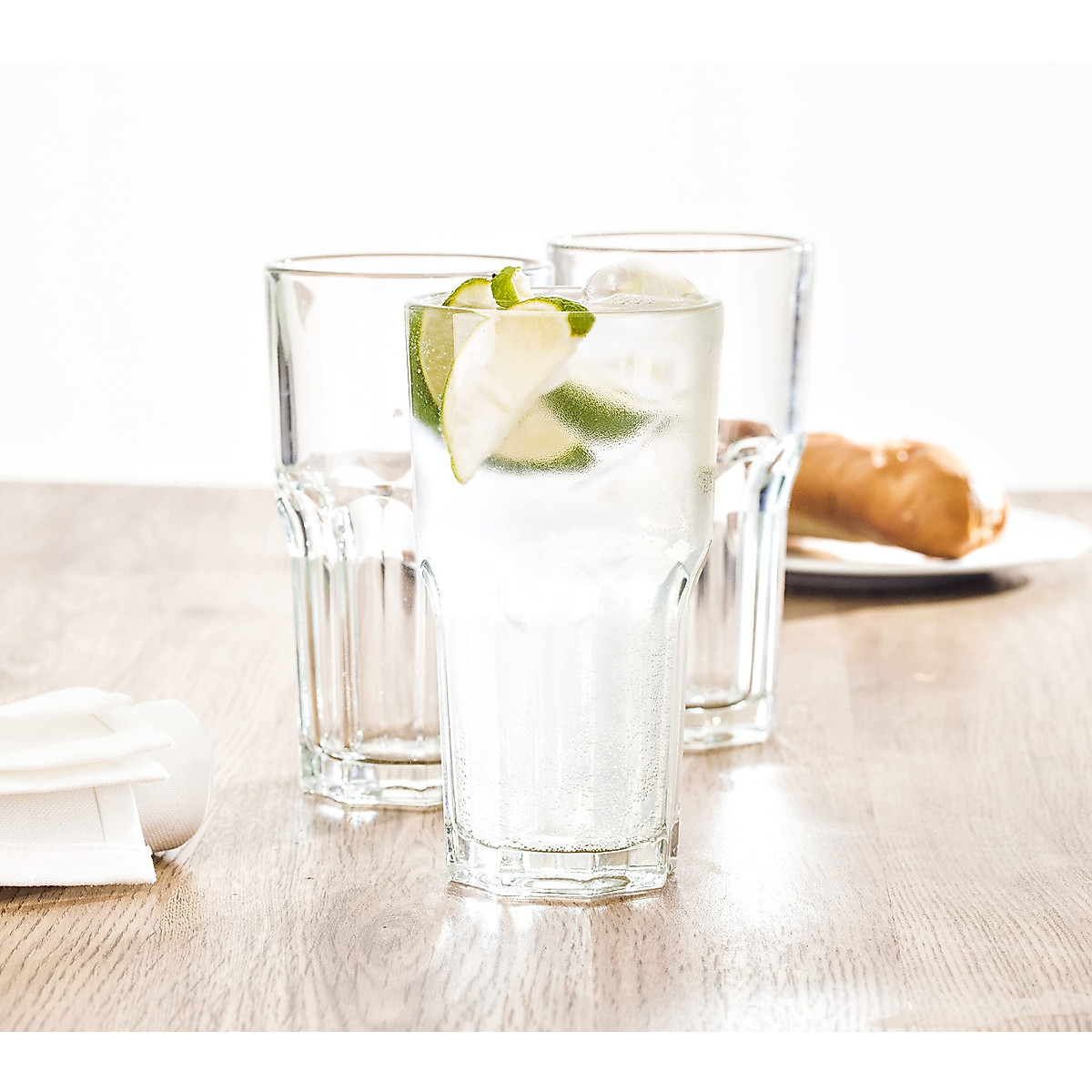 Fortessa Basics Chez Bistro Everyday 12 Pack Set Glassware Kitchen and Barware Great for: Beer, Cocktails, Water, Juice, Iced Tea, Soft Drinks., Cooler Glass, 16 Ounce