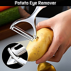 Vegetable Peeler for Kitchen, NewGF Fruit Potato Carrot Apple Peeler, Good Grip and Durable Y and I Shaped Stainless Steel Peelers, with Ergonomic Non-Slip Handle & Sharp Blade (2PCS)