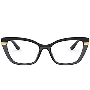 Dolce & Gabbana DG3325-3246 Eyeglass Frame BLACK ON TRANSPARENT BLA w/DEMO LENS 54mm