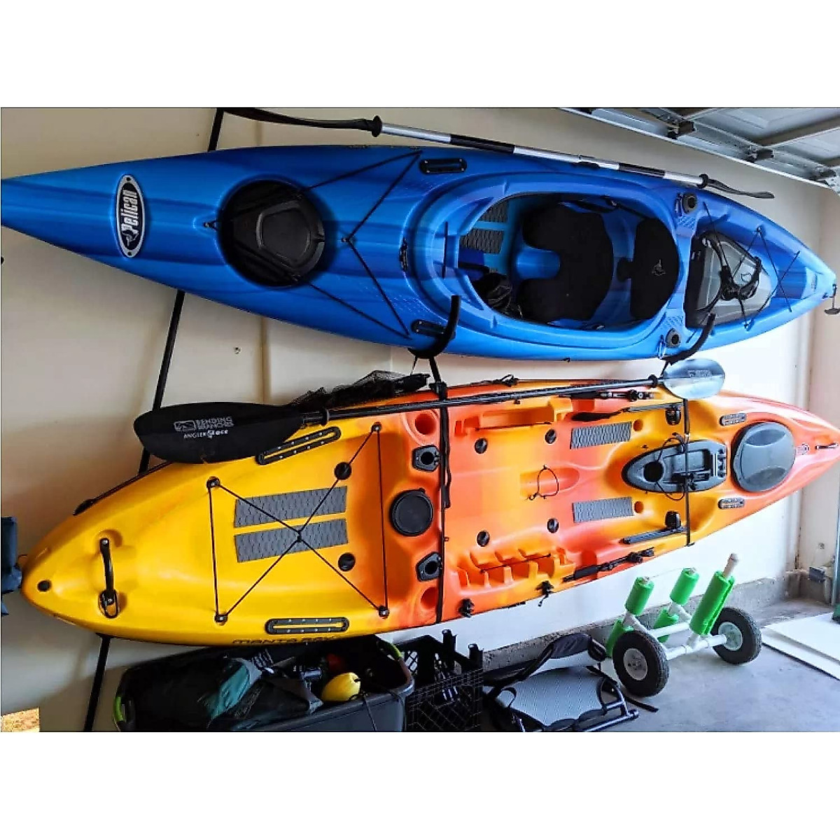 XZCheng Kayak Wall Hangers Heavy Duty Wall Mount Storage Rack for Kayak Canoe and Paddle Boards - Suitable for Wooden Frames and Solid Walls, Indoor and Outdoor, 100 Pound Capacity