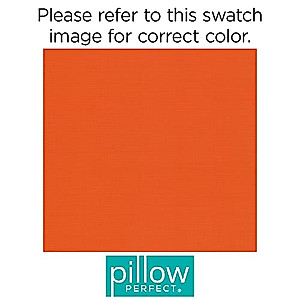 Pillow Perfect Pompeii Solid Indoor/Outdoor Wicker Patio Seat Cushion Reversible, Weather and Fade Resistant, Round Corner - 19" x 19", Orange, 2 Count