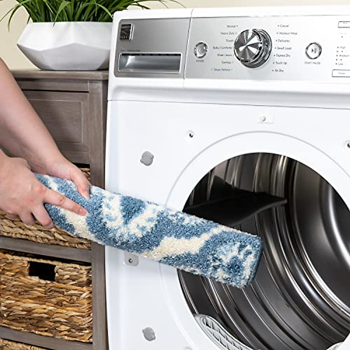 Maples Rugs Vivian Medallion Kitchen Rugs Non Skid Accent Area Carpet [Made in USA], 1'8 x 2'10, Blue