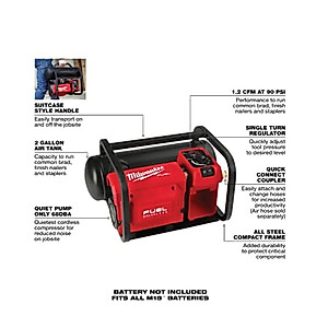 Milwaukee M18 FUEL 2 Gallon Compact Quiet Compressor