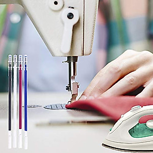 4 Pieces Heat Erase Pens with 40 Heat Erasable Fabric Refills Marking for Sewing, Quilting and Dressmaking(4 Colors)