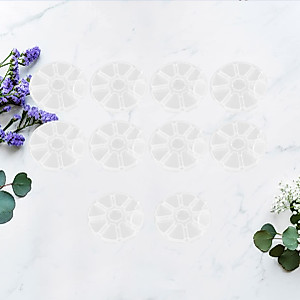 SEWACC 10pcsbox8 Jewelry Desktop Tips False Compartments Clear Bedroom Container Case Round Stylish Bead Sundries Home Display Organizerwhite Storage Organizer Plastic White Nail