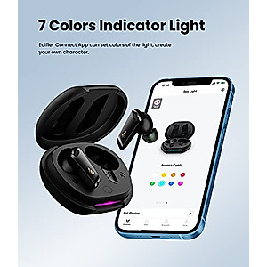 Edifier NeoBuds S Bluetooth V5.2 Wireless Earbuds with Snapdragon Sound, Active Noise Cancelling Earphones with 6 Microphones, Subwoofer, IP54 Waterproof, Gaming Mode – Black