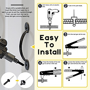 Mardatt 80 Pcs Flange Aluminum Blind Rivet Assortment Set, Black Large Head Tri-Fold Exploding Aluminum Pop Rivets for Sheet Metal, Automotive and Furniture -3/16" x (9/16", 3/4", 13/16, 1")
