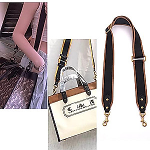 GOXTECH Purse Strap Replacement Crossbody Handbag Stripe Wide Adjustable (Black -Bag Strap)