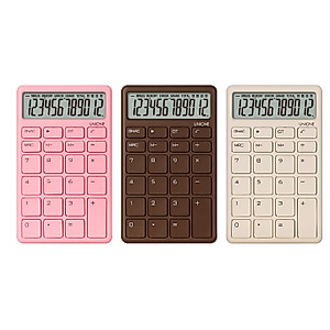 UNIONE Pocket & Desktop Beige Calculator with a Bright LCD, Dual Power Handheld Desktop. Color. Business, Office, High School