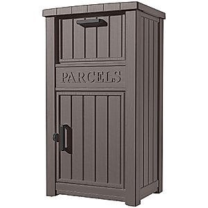 LHBGO Package Delivery Box for Outside, Anti-Theft Lockable Parcel Drop Boxes Outdoor Package Delivery and Waterproof Deck Box,Storage Box for Porch, House, Curbside