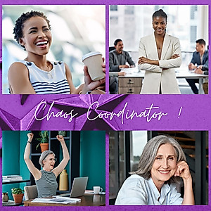 Onebttl Boss Lady Gifts for Women, Chaos Coordinator Tumbler for Boss, Secretary, Manager, Coworkers, Stainless Steel Skinny Tumbler 20oz with Lid and Straw, Glitter Blue & Purple