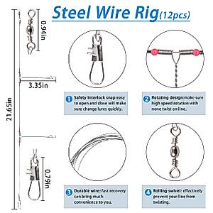 Saltwater Surf Fishing Tackle Kit Fishing Gear Tackle Box with Tackle Included Fish Finder Rigs Pompano Rig Pyramid Sinker Weight Fishing Hook Swivels Fishing Beads Accessories (198pcs)