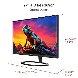 Sceptre 27" IPS 2K Monitor QHD 2560 x 1440 75Hz Edgeless DisplayPort HDMI Build-in Speakers Machine Black