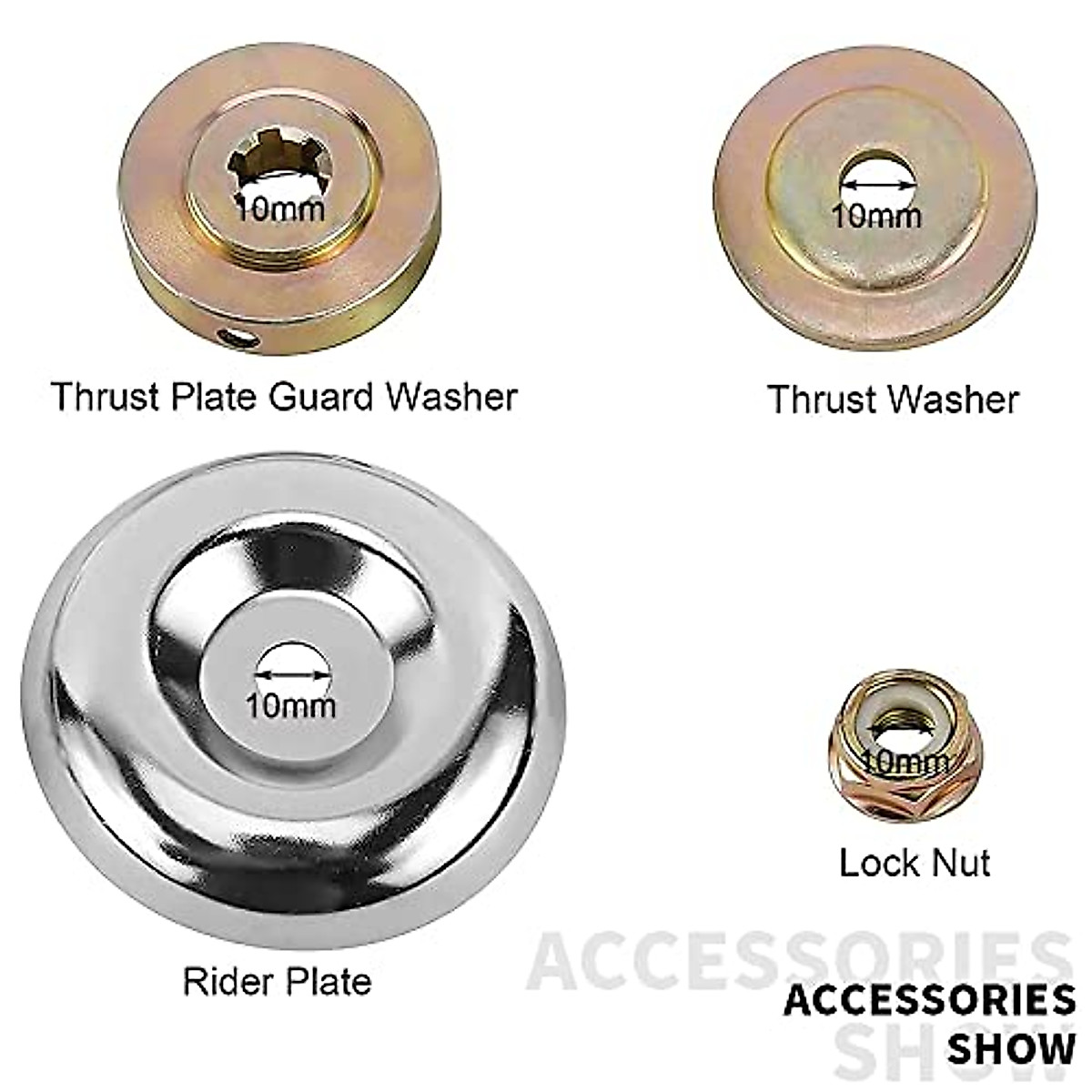 BaiNuo Steel Wire Brush Cutter Grass Trimmer Head for Garden Lawn Mower, 8Inch Trimmer Cutting Kit with Thrust Washer for String Trimmers, Rust Removel, Lawn Mower (8inch Set)