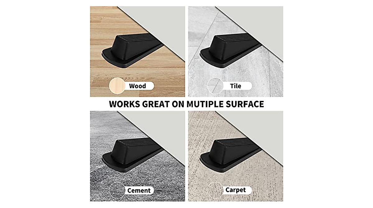 Premium Rubber Door Stoppers for Secure Closure | 2 Pack