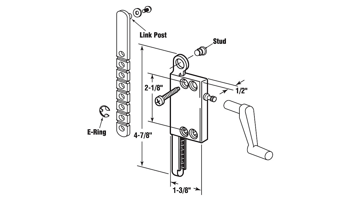 Prime-Line R 7015 Louvre Window Operator - Side Mount, Adjustable