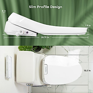 BidetMate 3500 Series Electric Bidet Heated Smart Toilet Seat with Automatic Opening and Closing Lid & Seat, Unlimited Heated Water, Remote, Warm Air Dryer, and Self-Cleaning - Fits Elongated Toilets