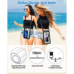 [Up to 10"] Large Waterproof Phone Pouch Bag - 2Pack, Waterproof Case Compatible with iPhone 14 Pro Max/13/12/11/XR/X/SE/8/7,Galaxy S22/S21 Google, IPX8 Cellphone Dry Bag Vacation Essentials Black